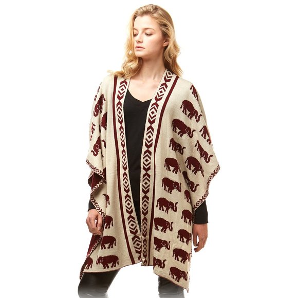 LOF | Jackets & Coats | Lof Reversible Elephant Pattern Shawl | Poshmark